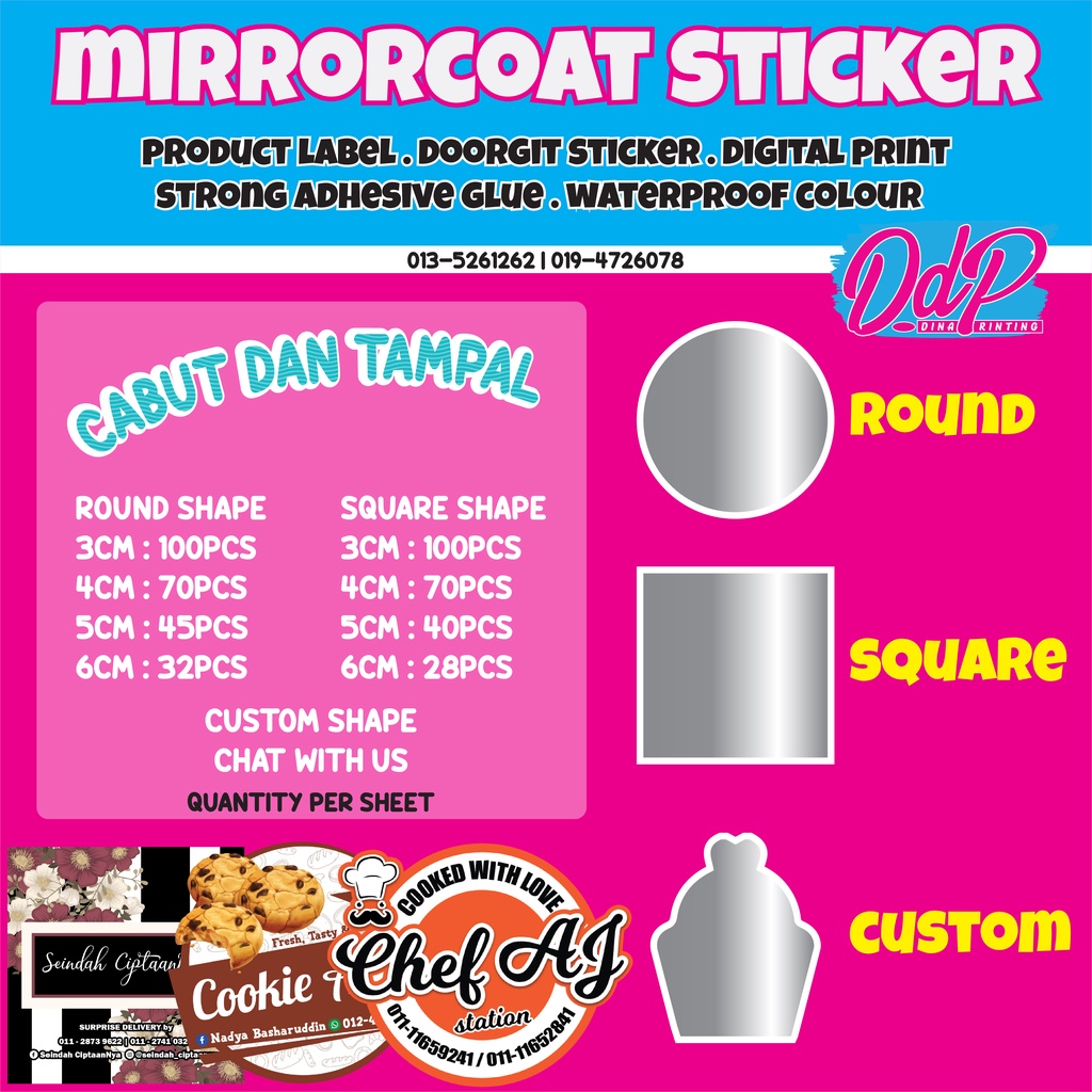 DESIGN SENDIRI, PRINT DAN CUT STICKER | Shopee Malaysia