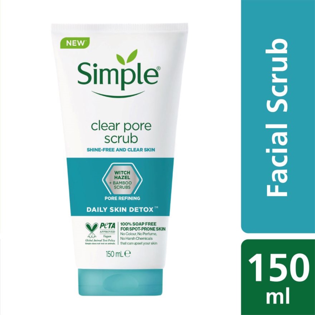 SIMPLE Daily Skin Detox Pore Polishing Facial Scrub 150ml | Shopee Malaysia