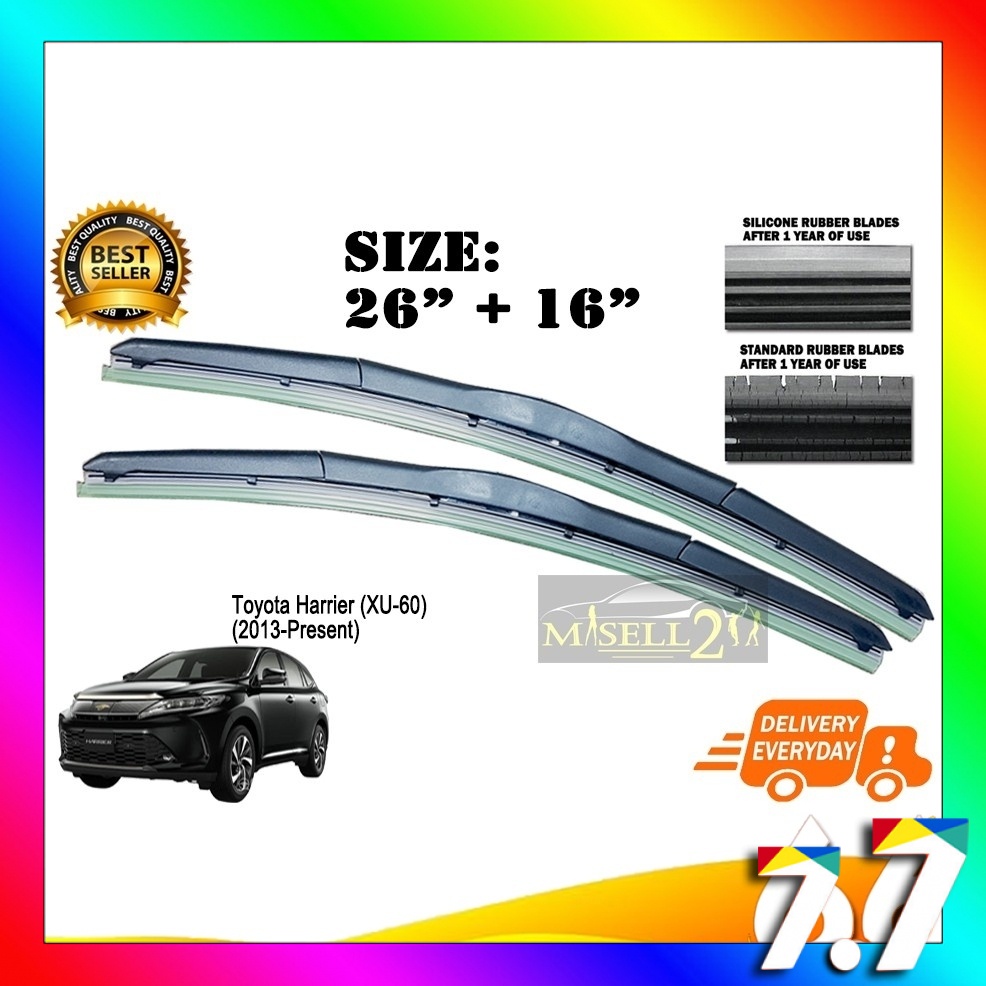 Toyota Harrier (XU-60)(2013-Present) Silicone Car Wiper Blade Set (26 ...