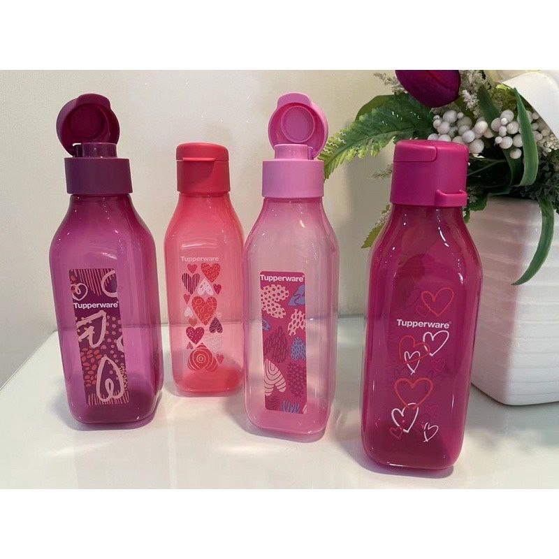 tupperware Square drink Bottle 500ml flip top cover pink lavender ...