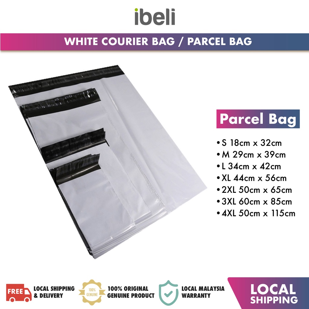 White Courier Bag Flyer Packaging Courier Parcel Bag / Plastic Bag for ...