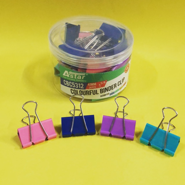 Astar 41mm Colourful Binder Clip-24Pcs | Shopee Malaysia