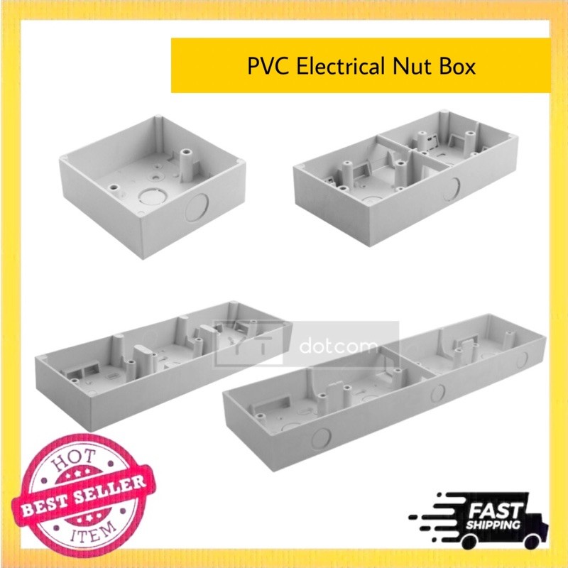 PVC Box Surface Type Nut Box/ Electrical Box/ Base 3x3 / 3x7 / 3x10 ...