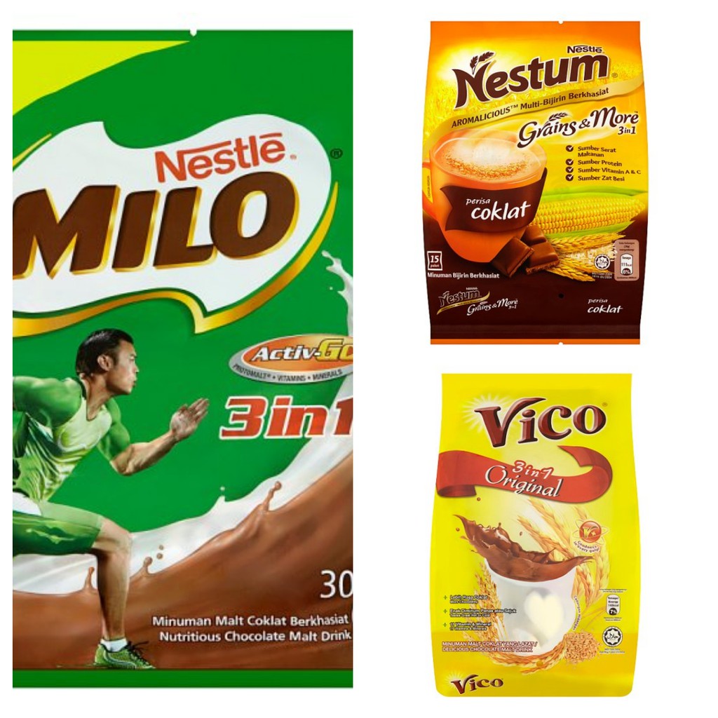 3 sachets x 3 in 1 Milo. Nestum. Vico. Chocolate | Shopee Malaysia