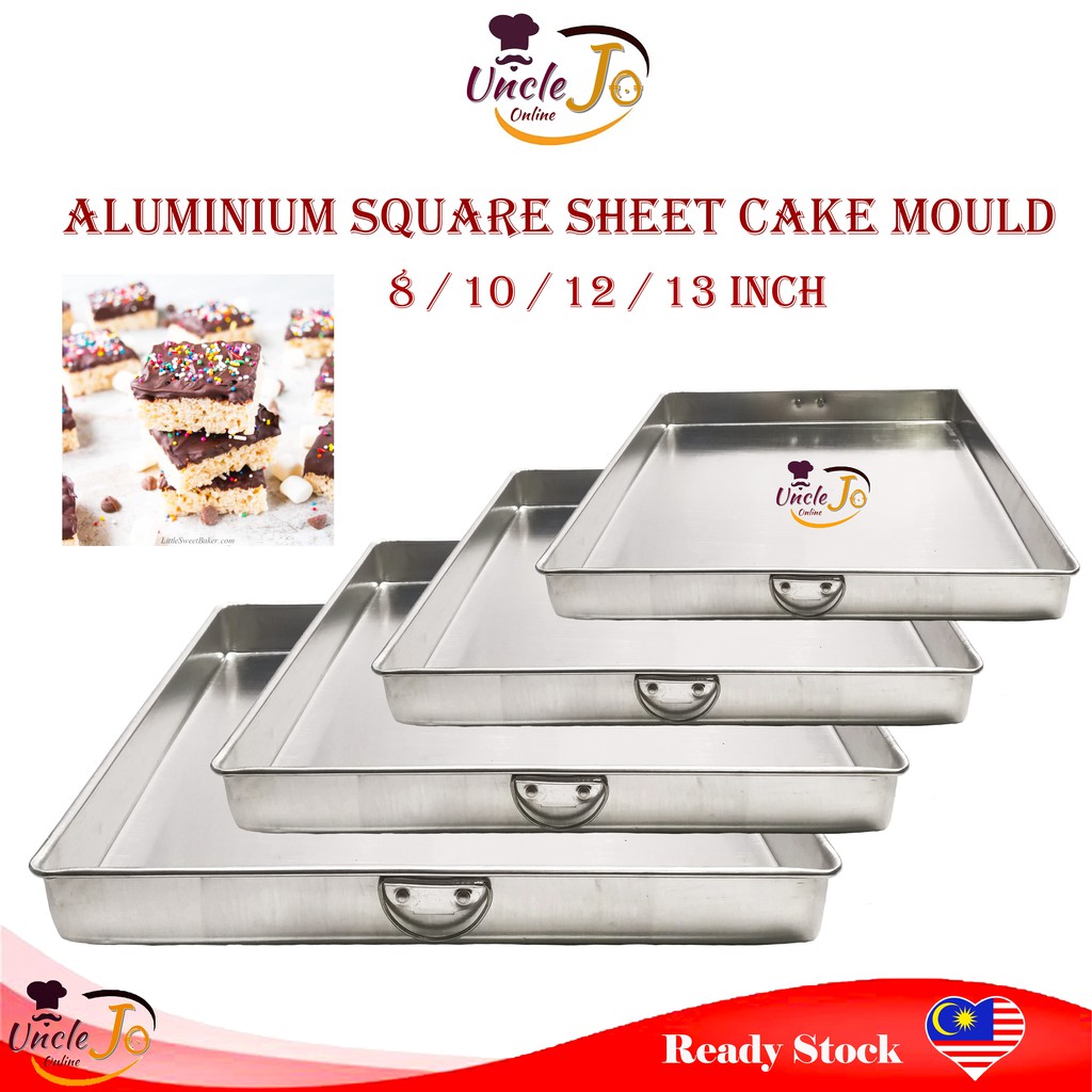 Aluminium Shallow Square Cake Mould Tin – 8 / 10 / 12 / 13 Inch ...