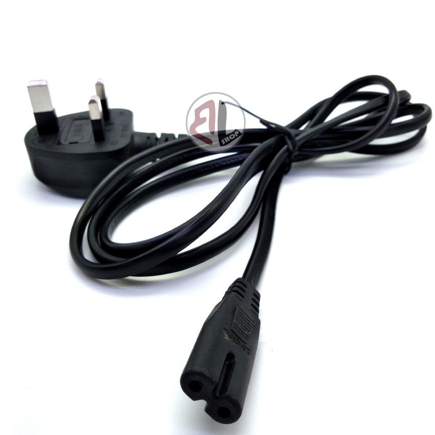 3 Pin Uk To 2 Pin Figure 8 Power Cable With Fuse 1.5 Meter To IEC C7 C8 ...