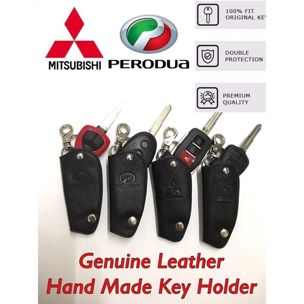 Leather Car Key Holder for Perodua & Mitsubishi 5002-1 Key Organizer ...