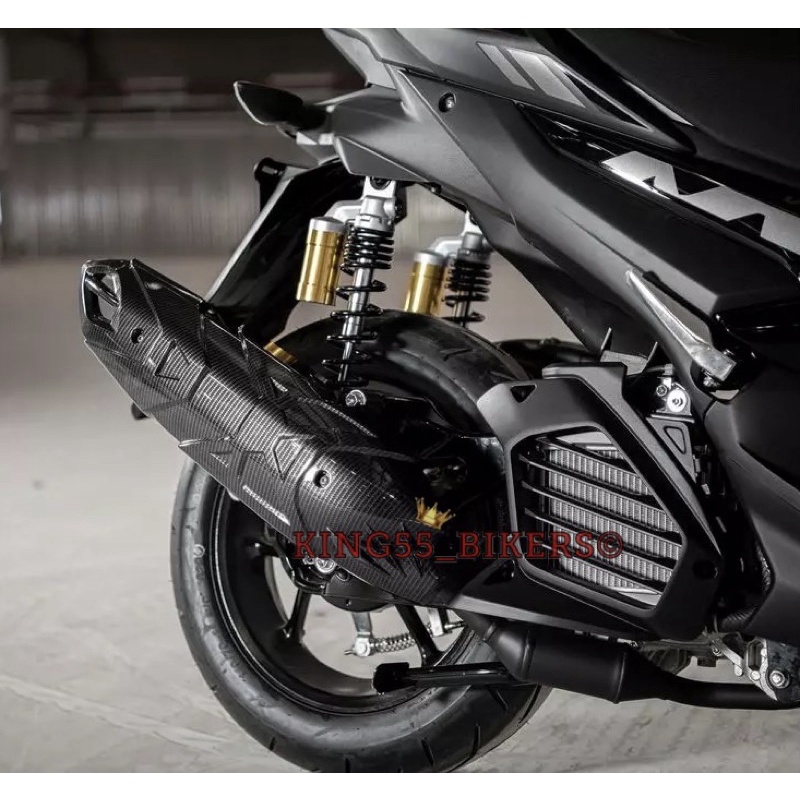 NVX155 V2 MUFFLER SIDE COVER CARBON YAMAHA NVX-155 EXHAUST MANIFOLD ...
