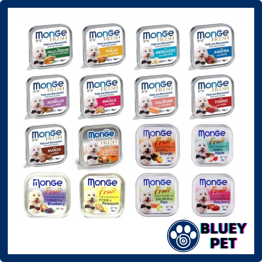 Monge Fresh Pate /Fruits Wet Food Dog Tray - 100g | Shopee Malaysia