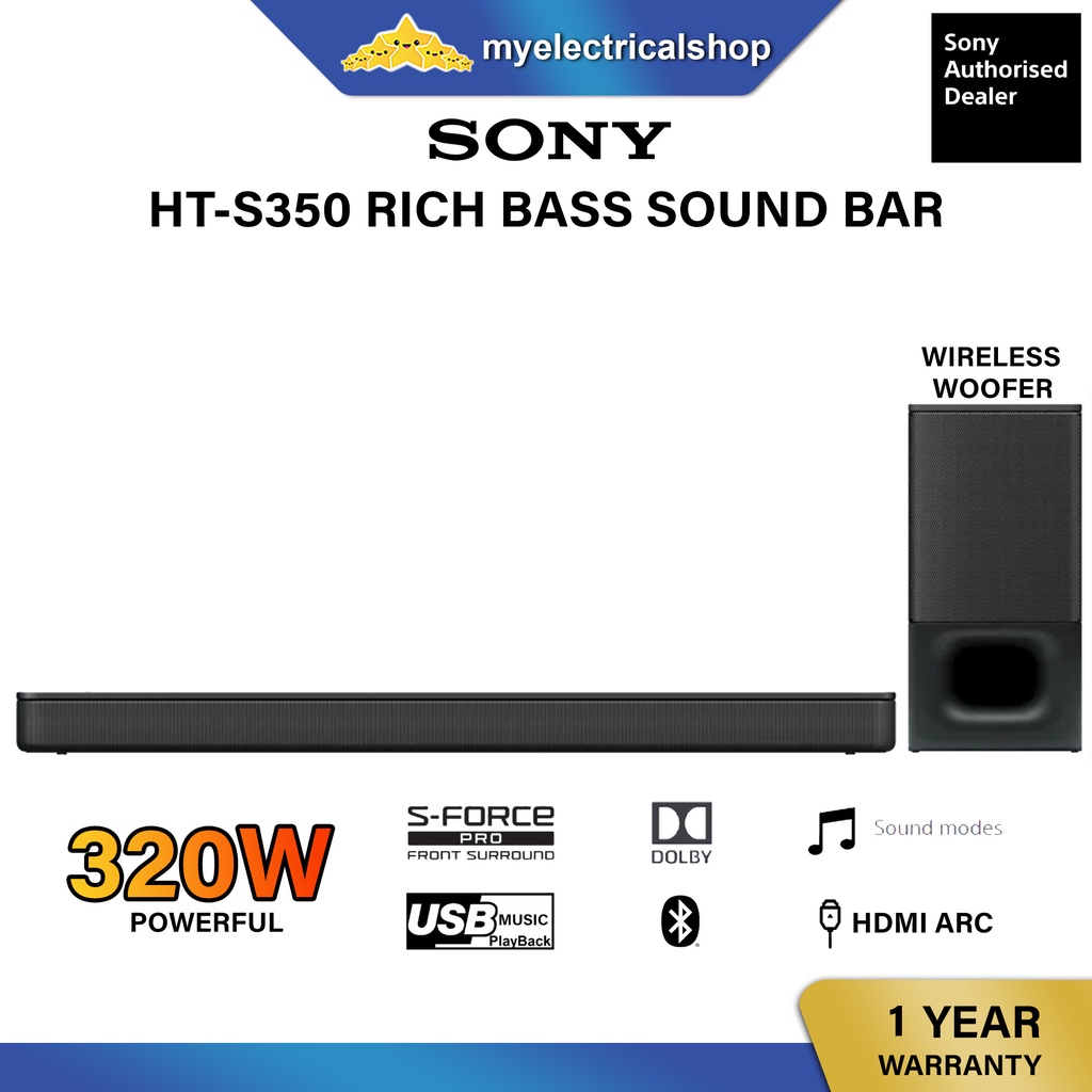 Sony HT-S350 2.1CH Soundbar with POWERFUL Wireless Subwoofer and ...