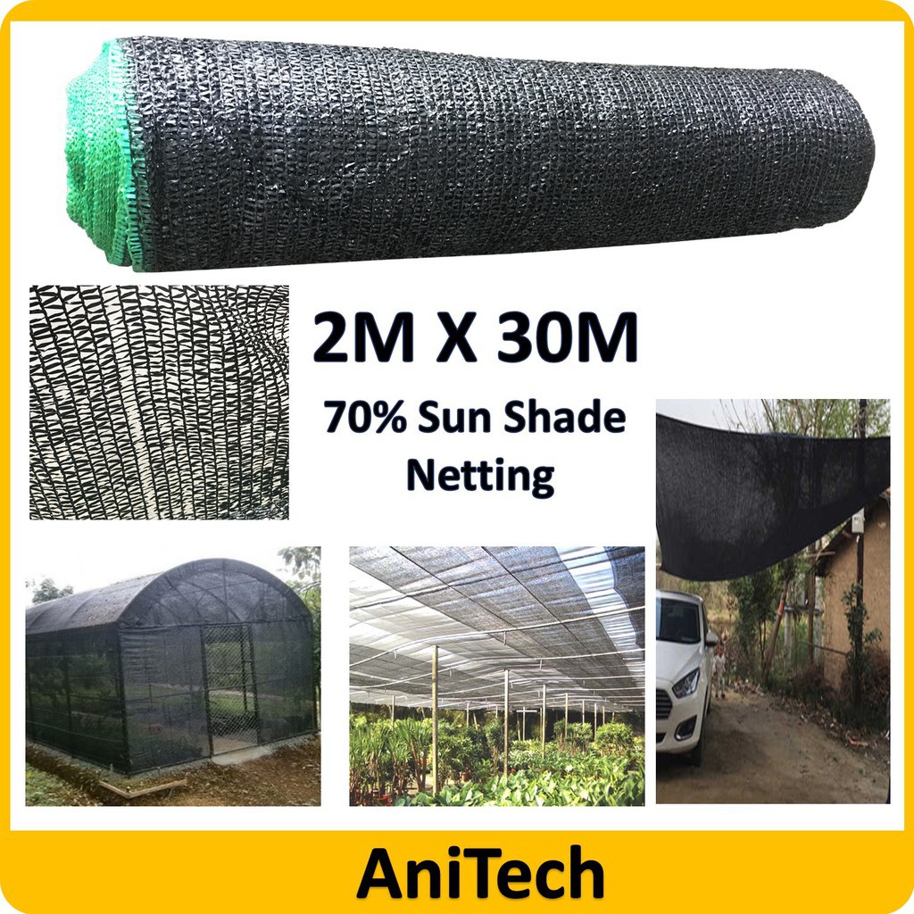 perkakas rumah 2M X 30M Black Sun Shade Orchid Net Jaring Hitam Garden ...
