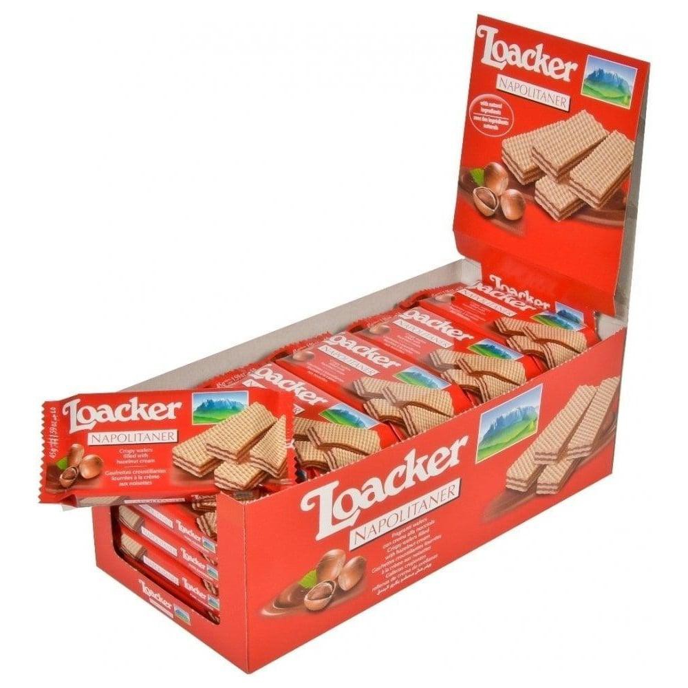 25 Packs Loacker Classic Napolitaner Crispy Wafers Filled with Hazelnut ...