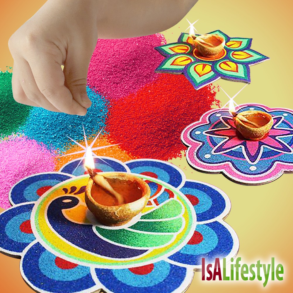 IsALifestyle Children Art Craft Indian Deepavali Sand Art Rangoli Board ...