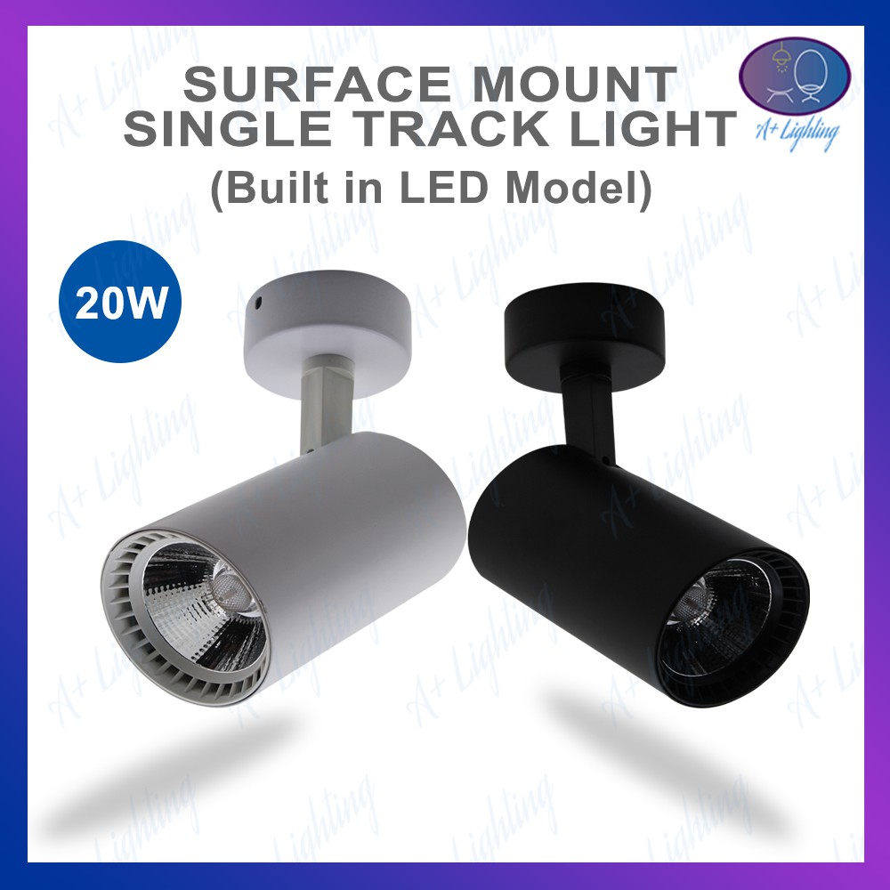 SURFACE MOUNT COB SINGLE TRACK LIGHT BUILT IN LED BULB 20W DESIGNER ...