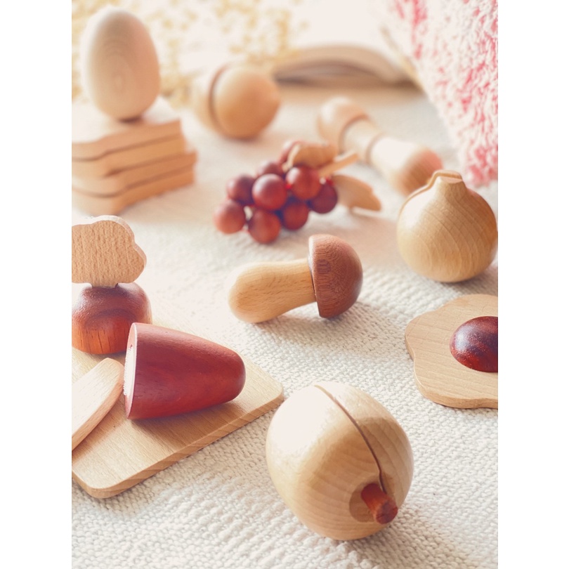 Vegetables Chopping Food Box and Board fruit building block play set ...