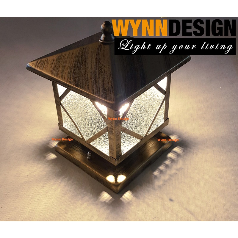 Set with LED 12w Antique Gold Outdoor Gate Light Wynn Design Lampu ...