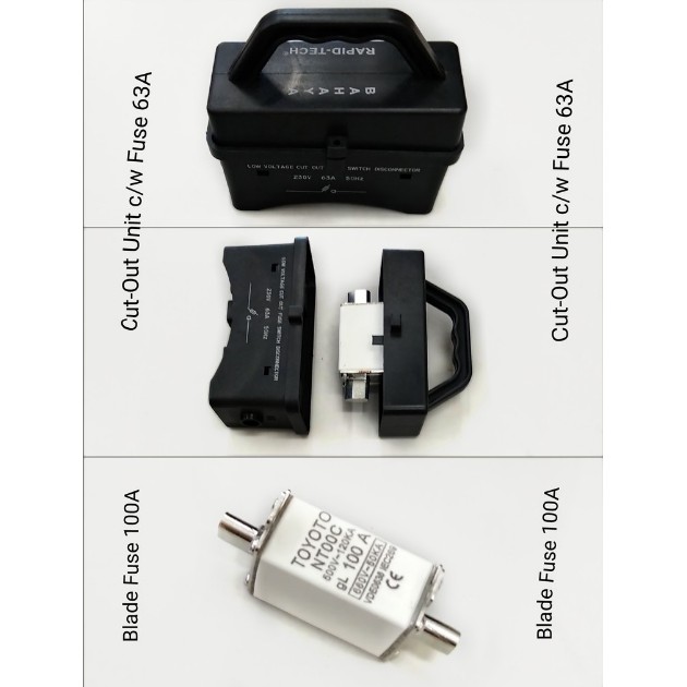 TNB METER 63A RECTANGLE CUT OUT FUSE UNIT WITH HANDLE ( HANDLE WITH ...