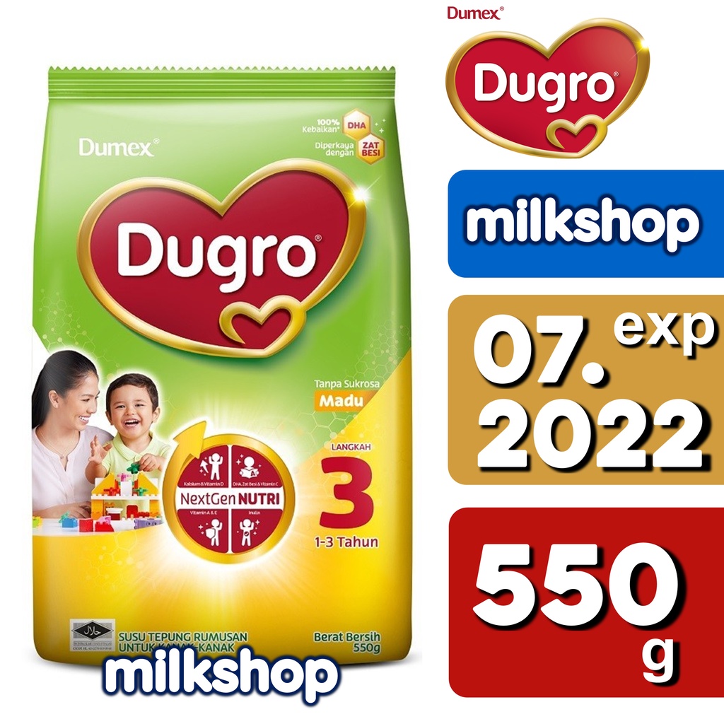 Dugro 3 550g MADU | Langkah Step3 Dumex Dupro 1-3 tahun years Honey toddler milk 9556098833385 ...