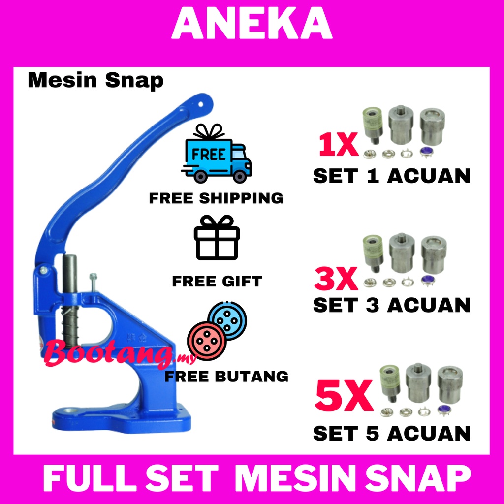 Full set | mesin snap lengkap mesin + acuan + butang | mould | hand ...