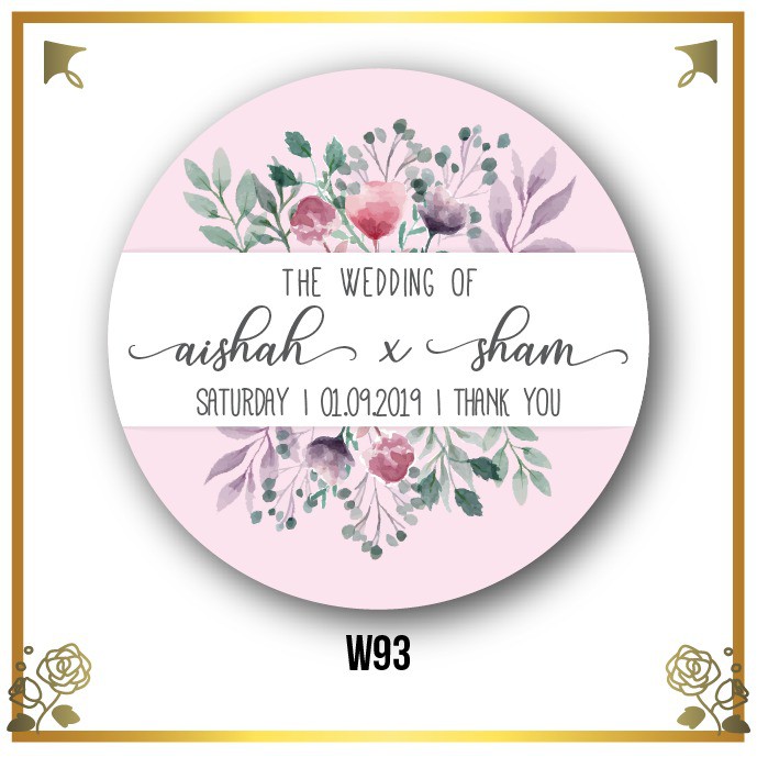 Sticker Goodies Wedding Event Majlis Perkahwinan W93 55pcs | Shopee ...