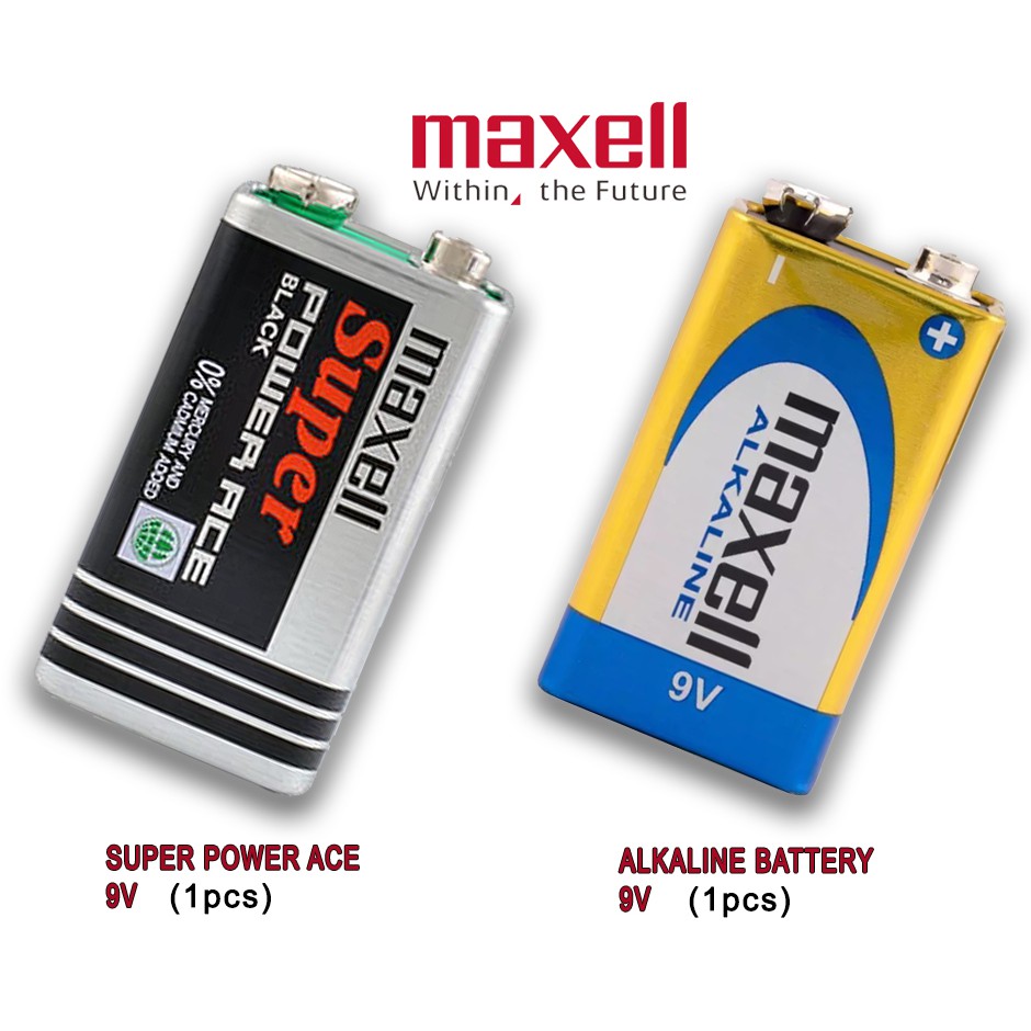 Original Maxell(100%) Super Ace 9V Battery/Maxell Alkaline 9V Battery ...