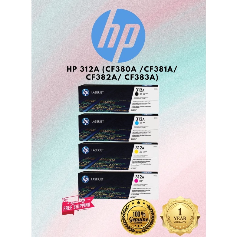 HP 312A/ BLK (CF380A)/CYN (CF381A)/ YEL (CF382A)/ MAG (CF383A) ORIGINAL ...
