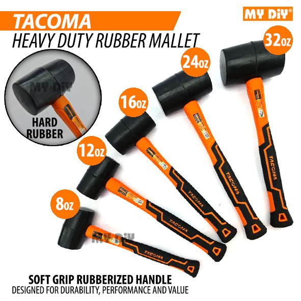 MYDIYHOMEDEPOT - TACOMA Heavy Duty Rubber Mallet Hammer With TPR Anti ...