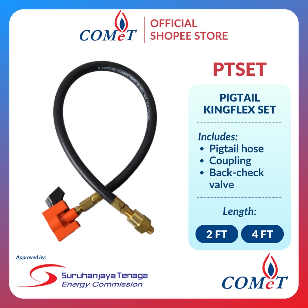 COMET Pigtail Set (with Coupling & Back Check Valve) | 2 ft, 4 ft ...