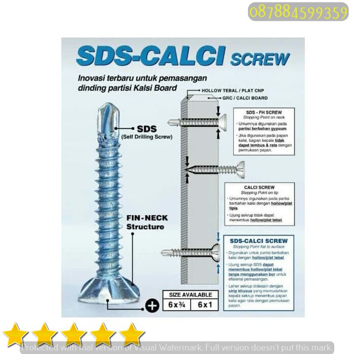 Can Pay In Place 6x3 / 4 Screw Grc Sds / Kalsiboard / Calci Screw ...