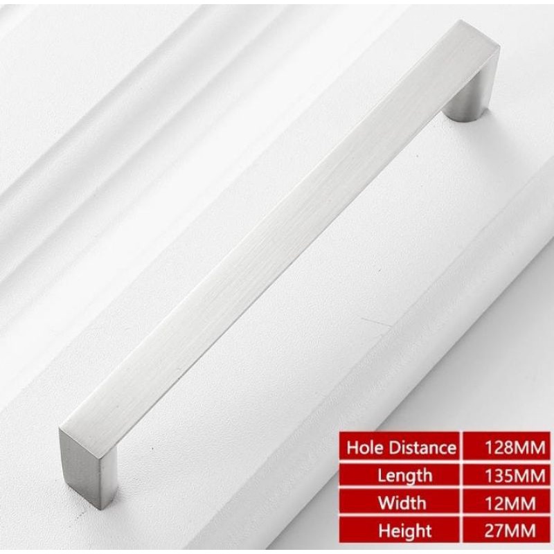 Kitchen Cabinet Handles Brushed Nickel 128mm | Shopee Malaysia