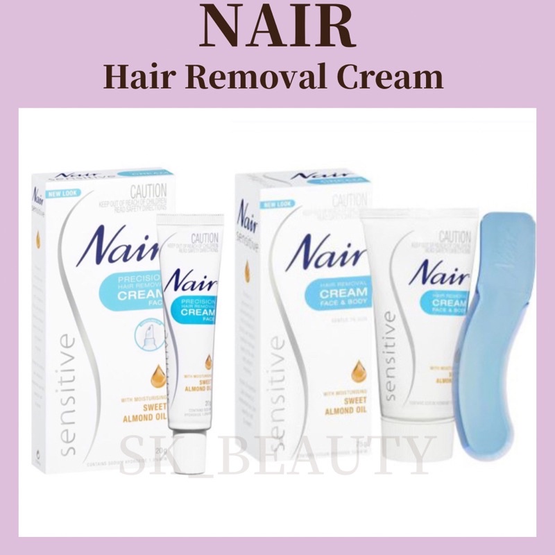 Nair Hair Removing Cream Sensitive Skin Body 75g /Face 20g | Shopee ...