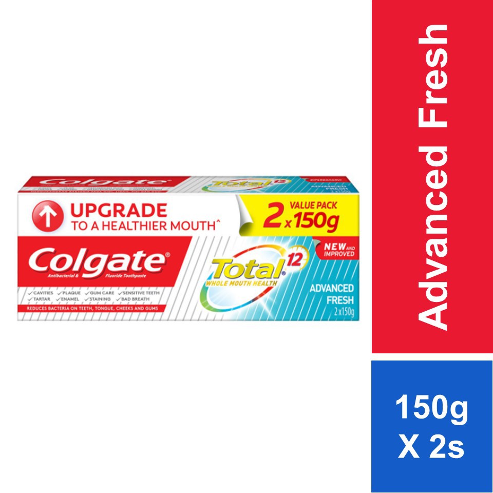 Colgate Total Advanced Fresh Toothpaste 150g x 2s [Valuepack] | Shopee ...