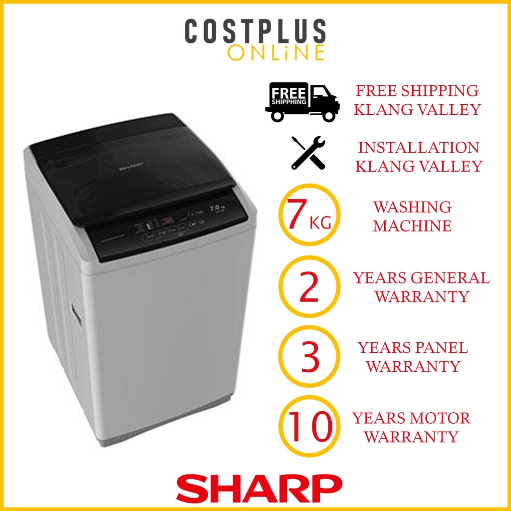 Sharp es718x 7kg fully auto washing machine top load washer | BeeCost