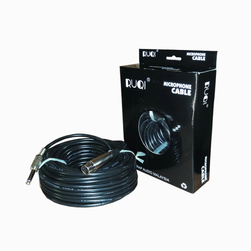 RuQi 6.3mm Mono Male - XLR Female Mircophone Cable (20 meter) | Shopee ...