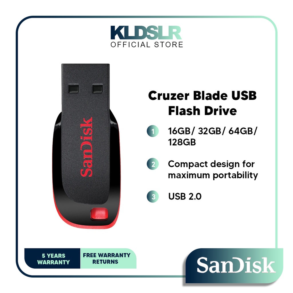SanDisk Cruzer Blade 8GB / 16GB / 32GB / 64GB / 128GB USB 2.0 Flash ...