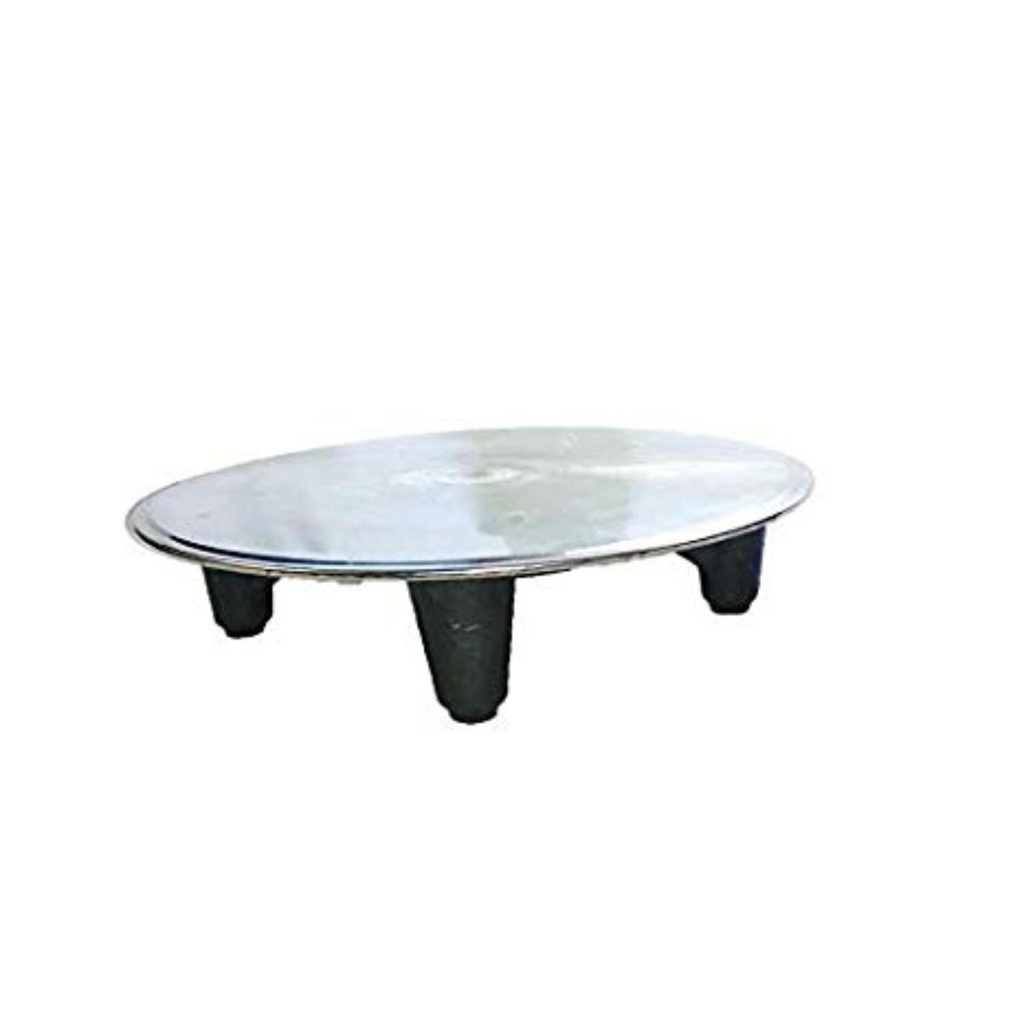 Stainless Steel Polpat(Roti Roller/chakla-20.5cm)with wooden roller ...