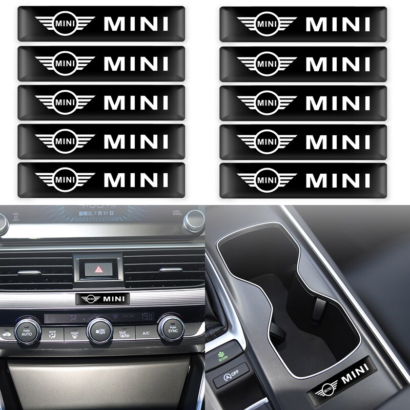 6x1.4cm MINI Logo Car Emblem Badge Sticker Decal Mini Cooper For Mini ...