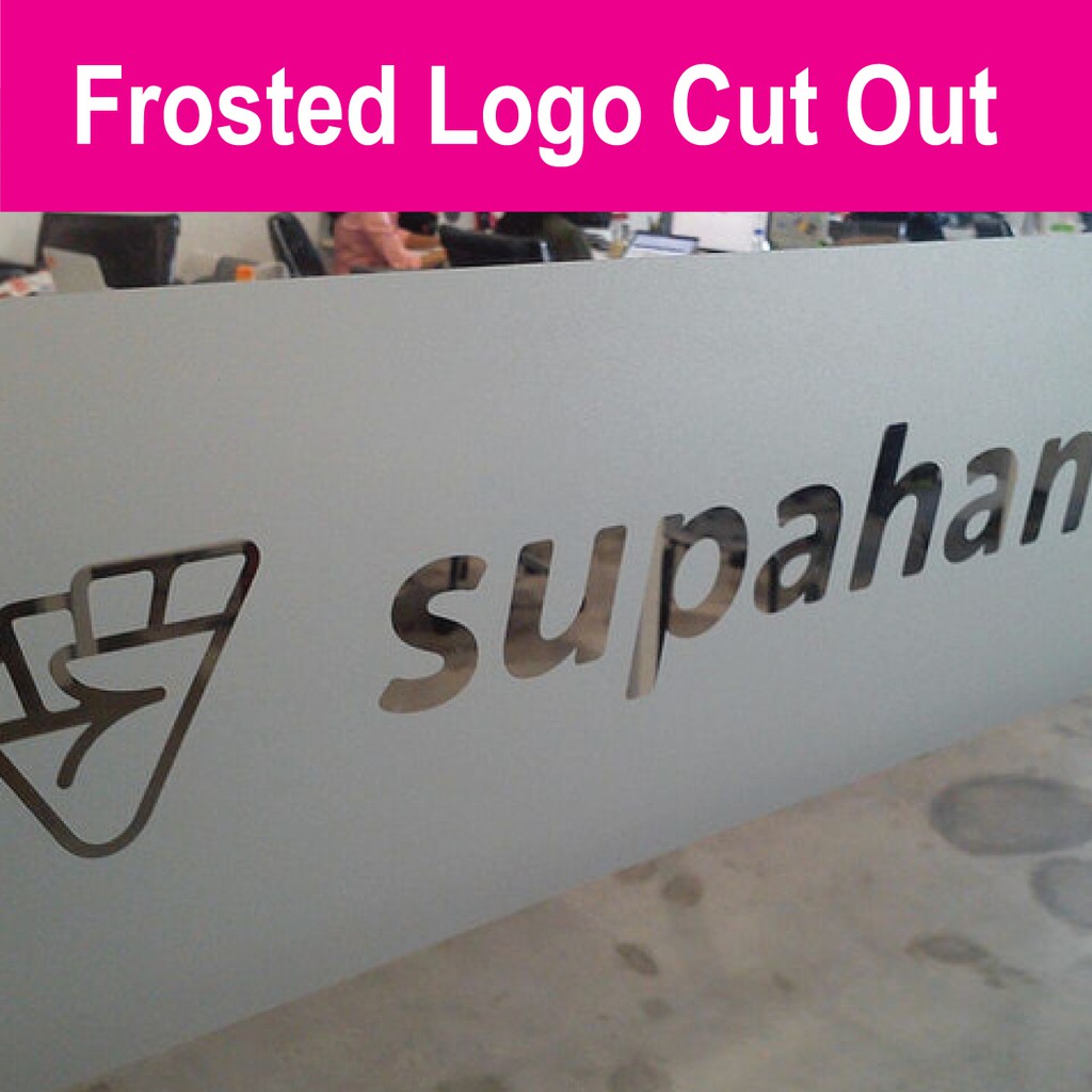 Die Cut Logo Frosted Sticker / Logo Cut Out Frosted Sticker Glass ...