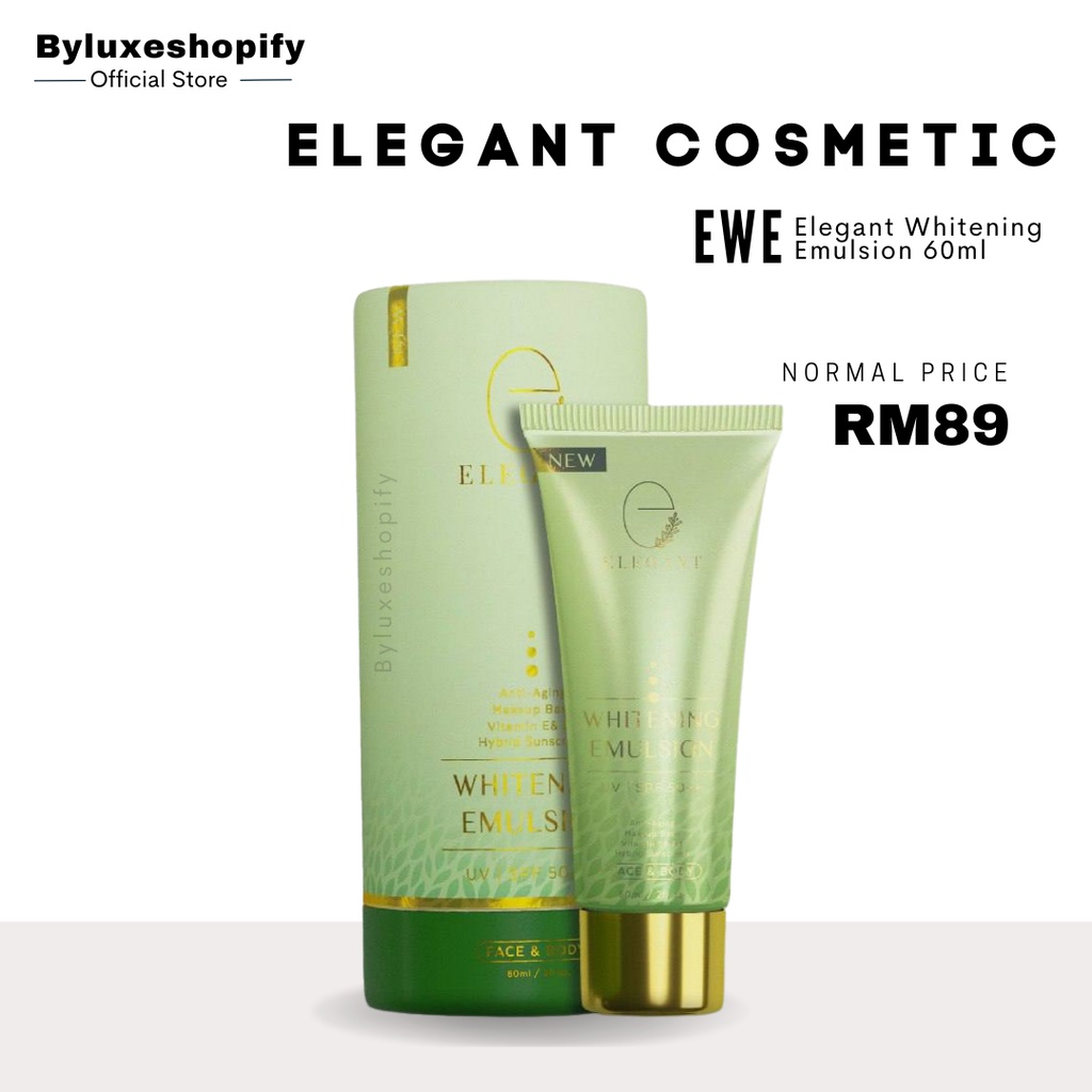 ELEGANT Whitening Emulsion Sunscreen SPF50 PA+++ |Original HQ | ELEGANT COSMETICS | Shopee Malaysia