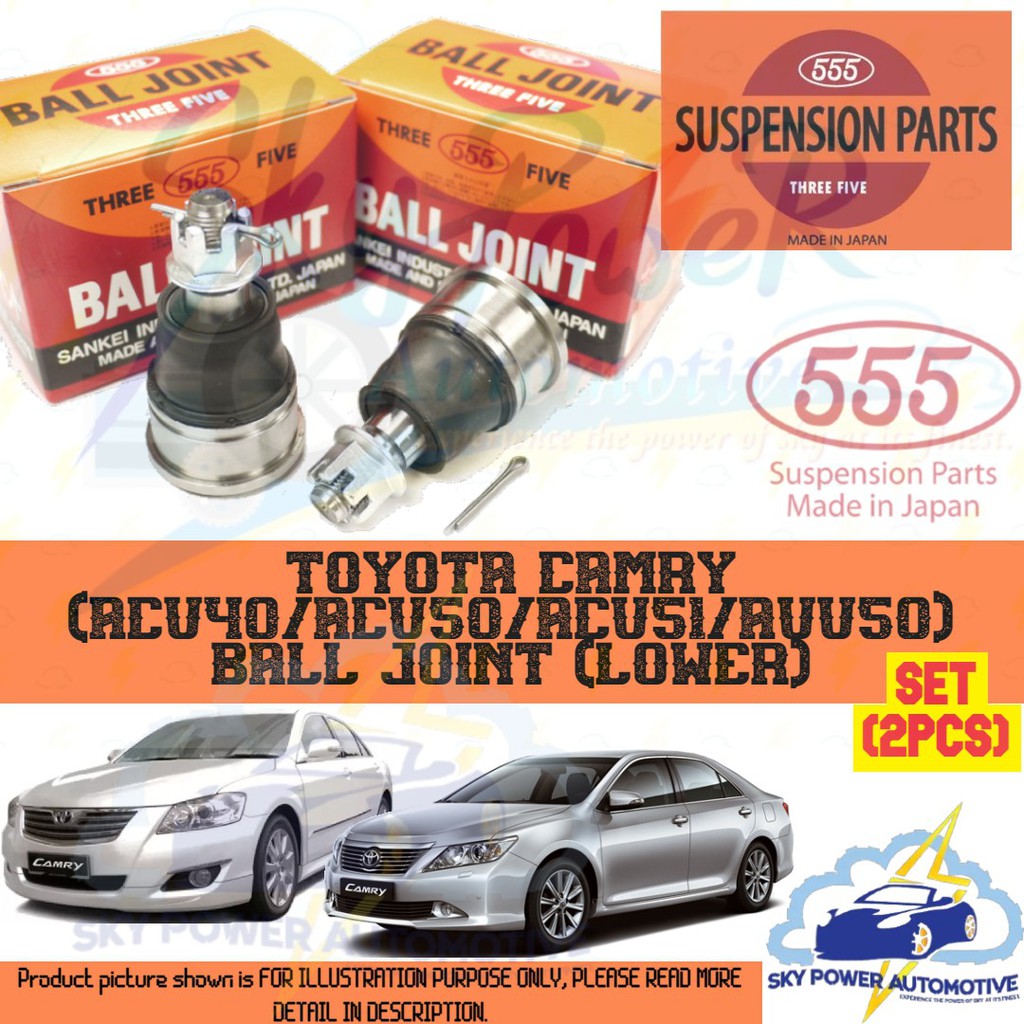 TOYOTA CAMRY (ACV40/ACV50/ACV51/AVV50) 555 JAPAN BRAND BALL JOINT (SET 2PCS) (LOWER) | Shopee ...
