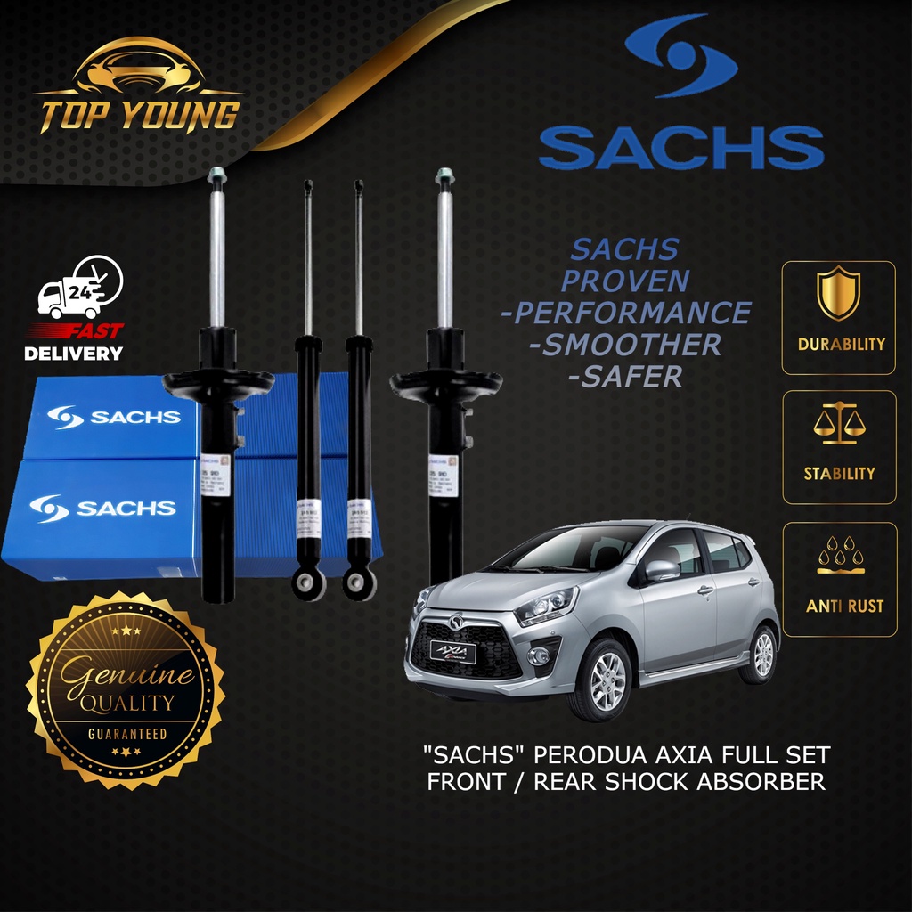 SACHS PERODUA AXIA BEZZA SHOCK ABSORBER (FULL SET) FRONT OR REAR ...