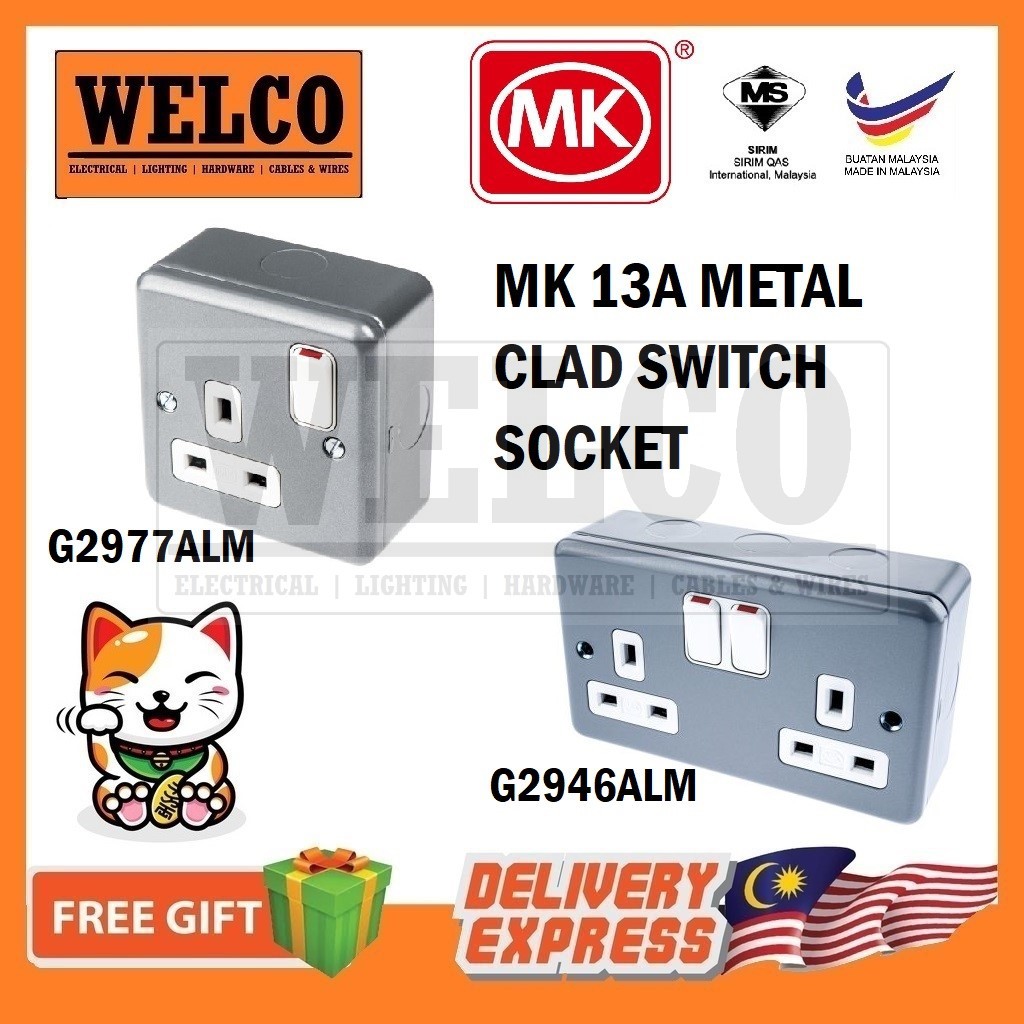MK 1GANG & 2GANG 13A SWITCH SOCKET OUTLET METALCLAD FOR INDUSTRIAL ... MK 1GANG & 2GANG 13A SWITCH SOCKET OUTLET METALCLAD FOR INDUSTRIAL ...
