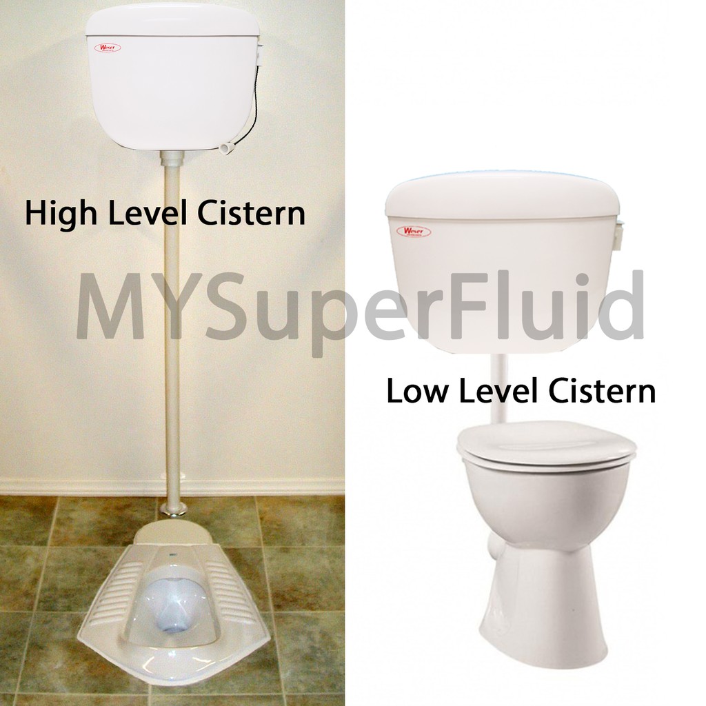 Weser High Level / Low Level Side Push Single Flush Cistern | Shopee ...