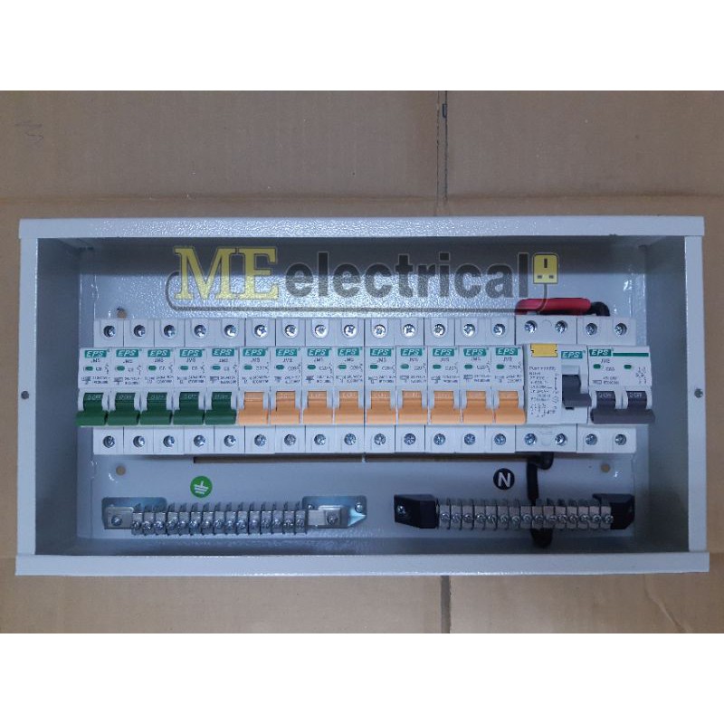 DB BOX 18way (Full set) EPS METAL CLAD MCB 6A-20A + ELCB 63A +Main ...