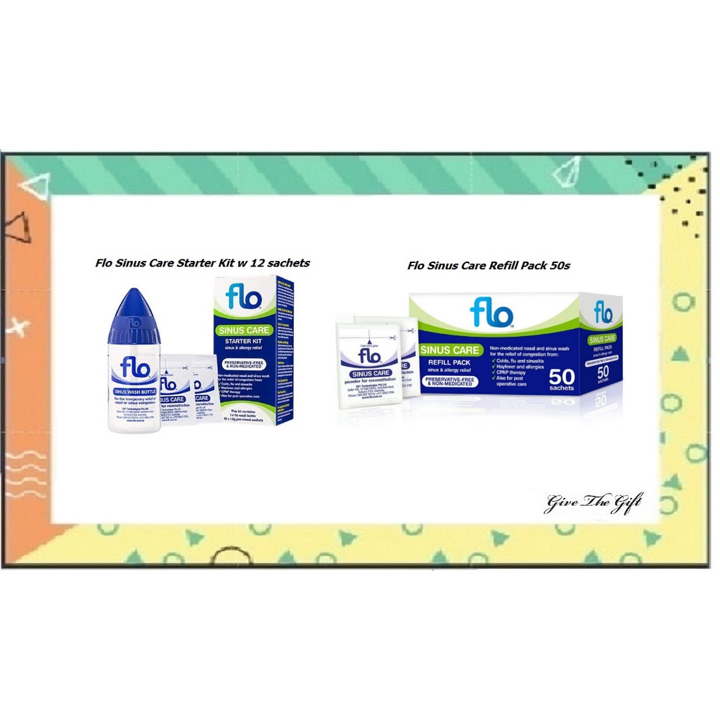 Flo Sinus Care Starter Kit with 12 sachets / Flo Sinus Care Refill Pack ...