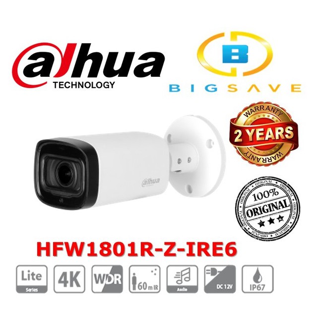 DAHUA 8MP HFW1801R-Z-IRE6 4K HDCVI MOTORIZED OUTDOOR BULLET CAMERA | Shopee Malaysia