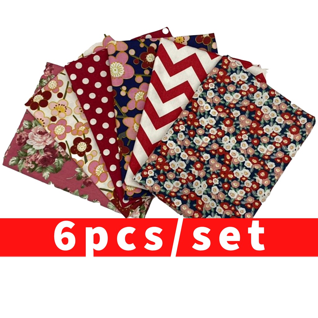 6pcs/set 40cmx50cm Printed Cotton Fabric,Kain Diy Cloth,Patchwork ...