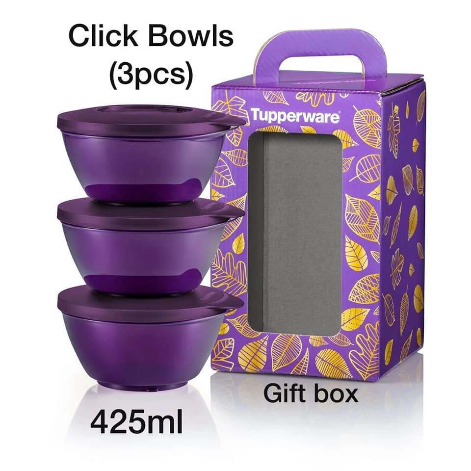 Ready Stock - Tupperware Click Bowls 425ml OR Bowl Of Joy Set 550ml OR ...