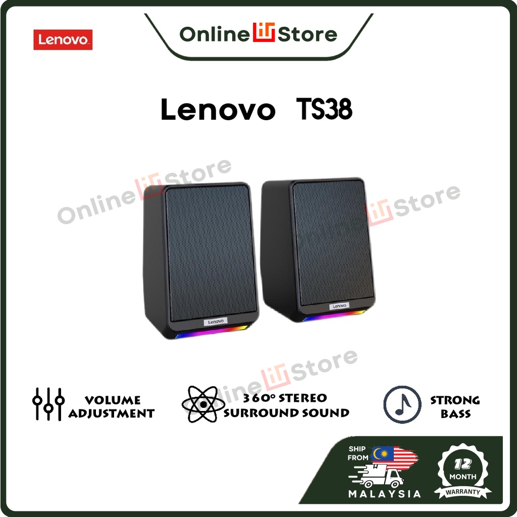 Lenovo TS38 TWS Speaker Sound Box With RGB Light 2 Channel HiFi Stereo ...