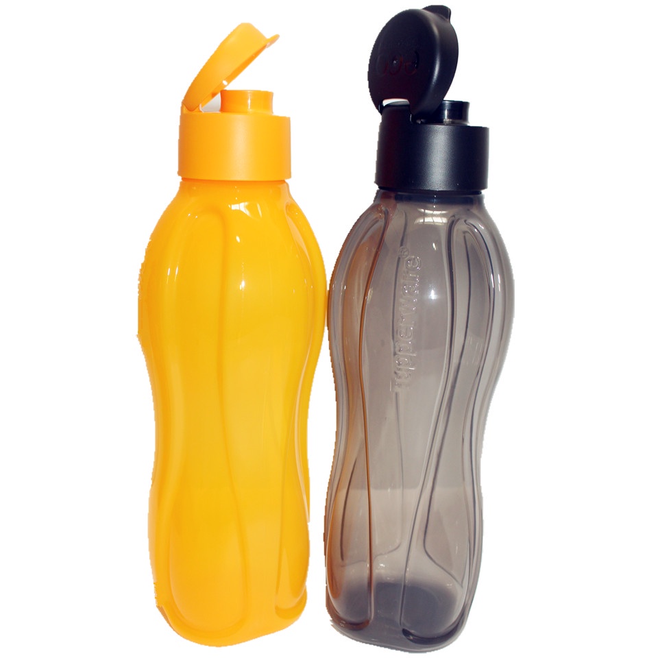 Tupperware Eco Bottle Flip Top 1L Yellow Black Red Blue Botol Air Water ...